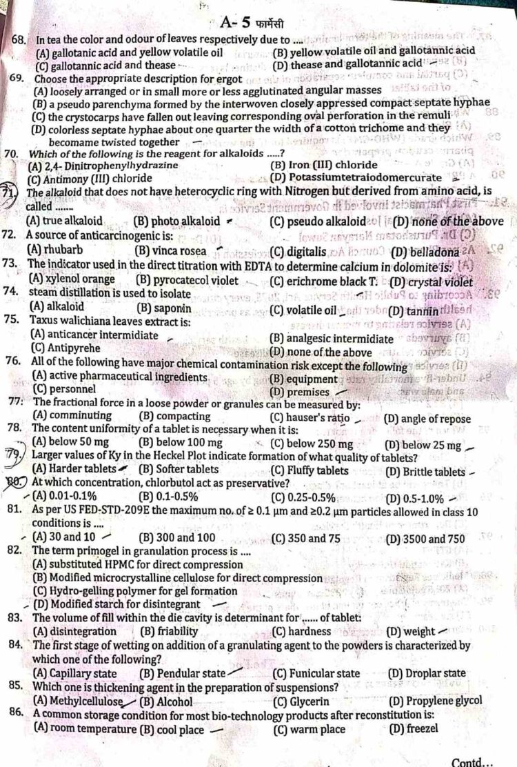 Pharmacy Officer Loksewa Aayog Question Paper 2077