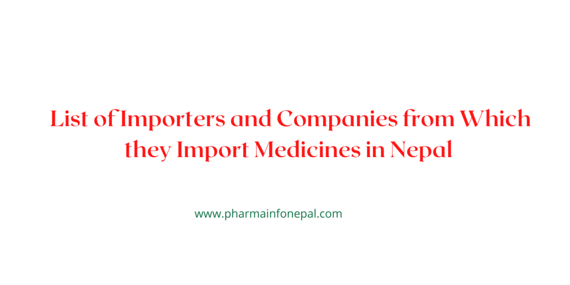 List of Drug Importers Registered in DDA